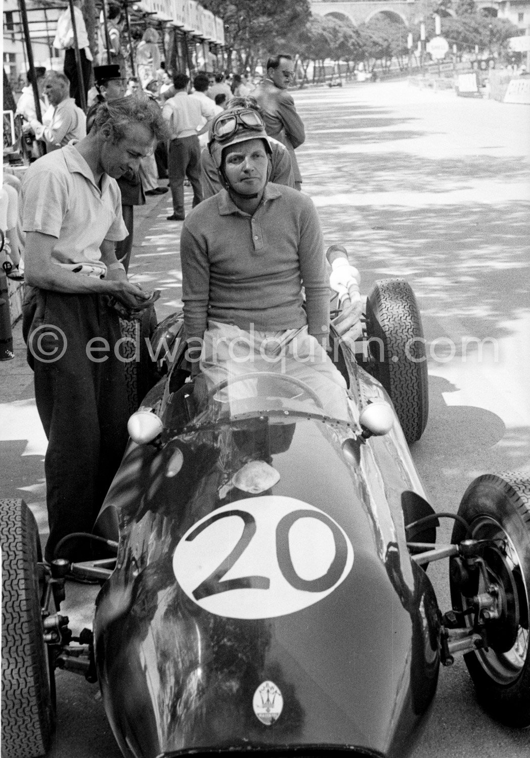 Brian Naylor, (20) JBW Maserati, not qualified. Monaco Grand Prix 1960 ...