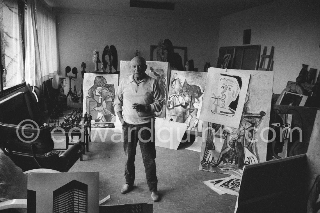 Pablo Picasso in the room that became known as the viewing room. He ...