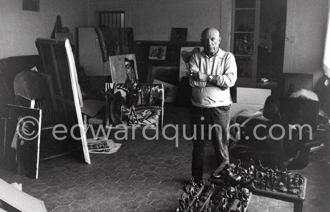Pablo Picasso in the room that became known as the viewing room. He ...