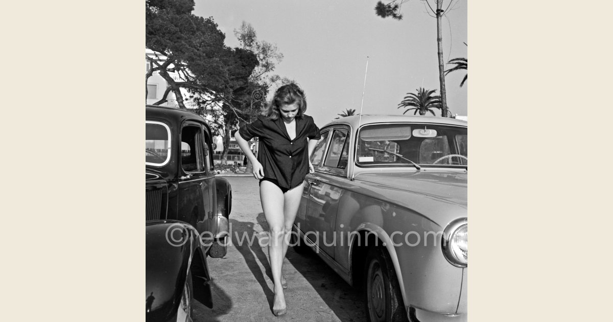 French actress Isabelle Corey during filming of "Et Dieu créa la femme ...