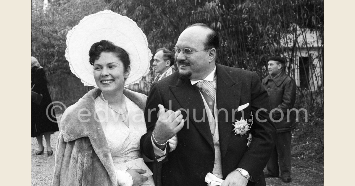Farouk, ex King of Egypt, with his daughter Princess Ferial. Cannes ...