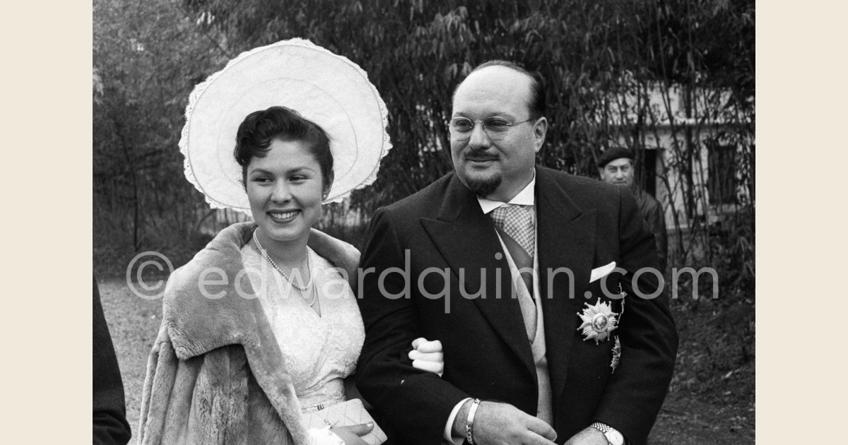Farouk, ex King of Egypt, with his daughter Princess Ferial. Cannes ...