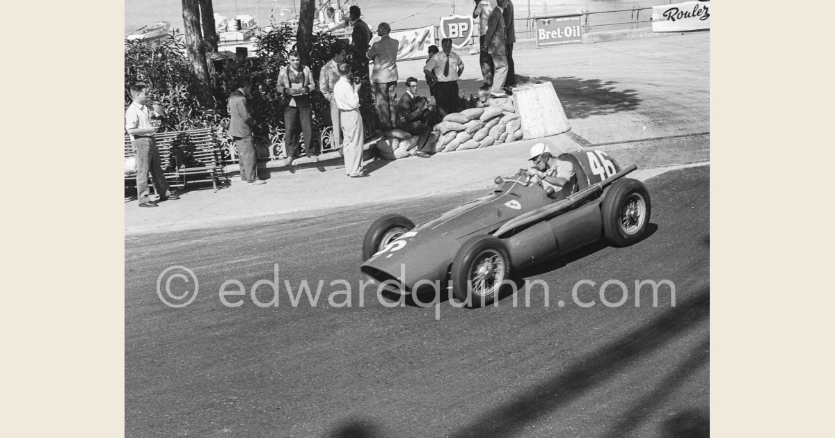 Harry Schell, (46) Ferrari 555. With the shadow of the Gazomètre ...