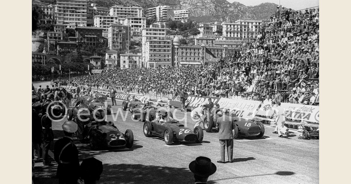 Front row left to right: Fangio, Collins, Moss Motorsport Images The ...