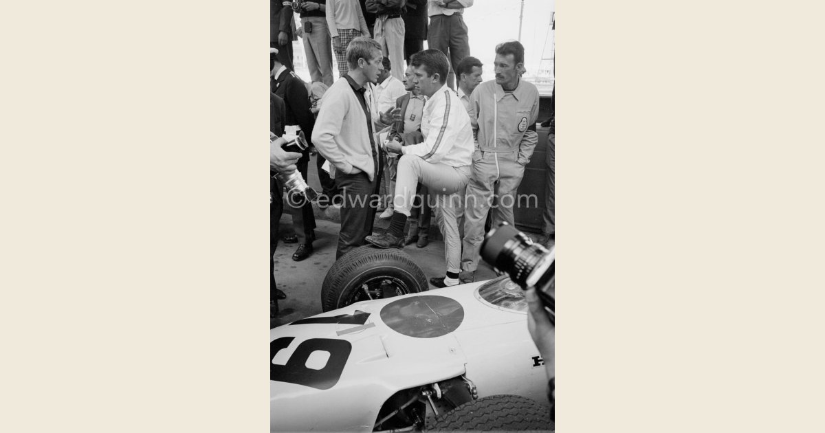 Steve McQueen and Ronnie Bucknum, (19) Honda RA272. Monaco Grand Prix ...