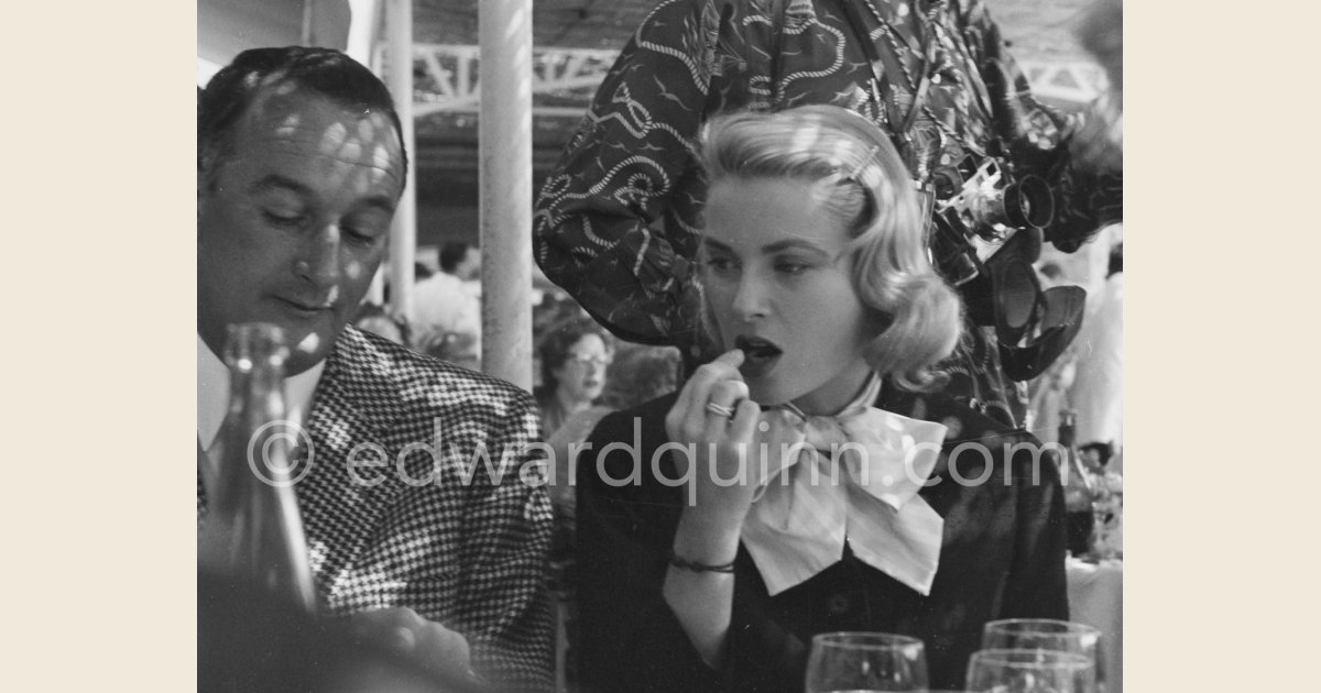 A cup of coffee for Grace Kelly at the Cannes Film Festival. On the ...