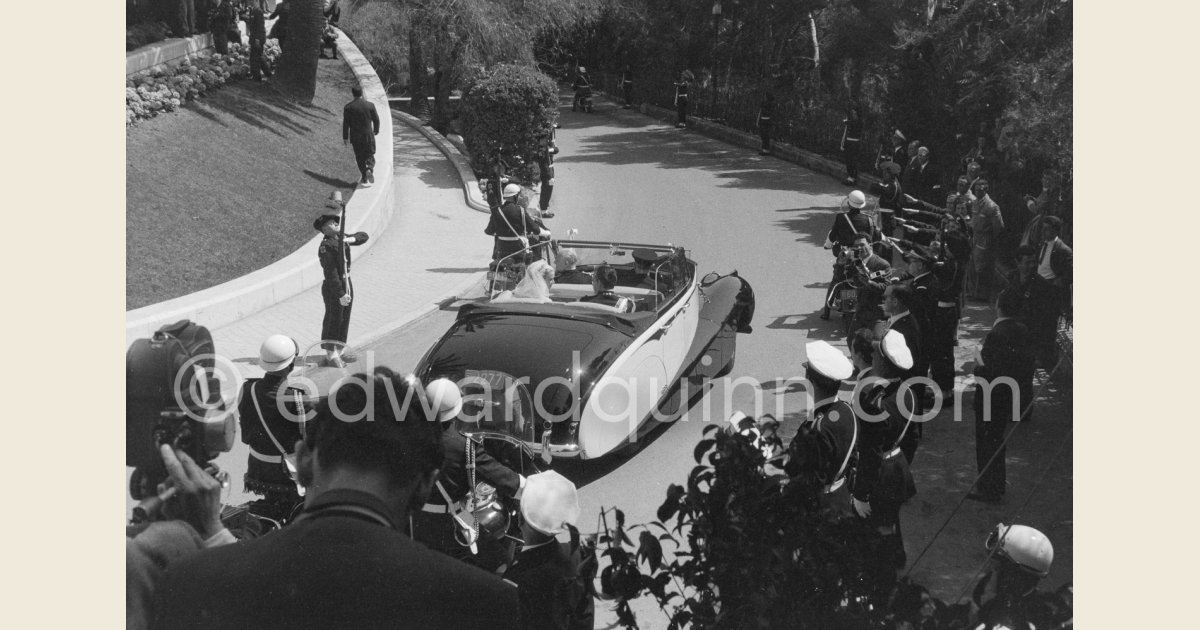 Wedding of Prince Rainier and Grace Kelly, Monaco Ville 1956. Car: 1953 ...