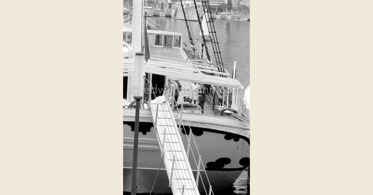 Princess Grace on board cargo ship Costa del Sol, which replaced yacht ...