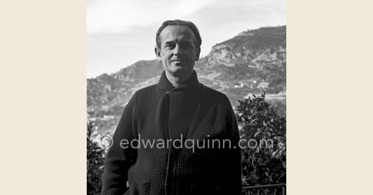 British painter Graham Sutherland at his home La Villa Blanche, route ...