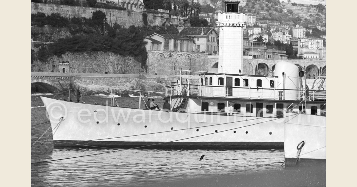 Prince Rainier's luxury yacht Deo Juvante II anchored in Monaco harbor ...