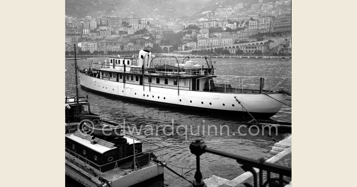Prince Rainier's luxury yacht Deo Juvante II anchored in Monaco harbor ...