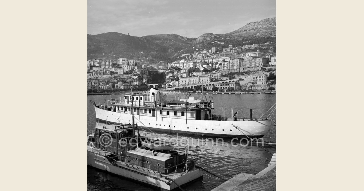 Prince Rainier's luxury yacht Deo Juvante II anchored in Monaco harbor ...