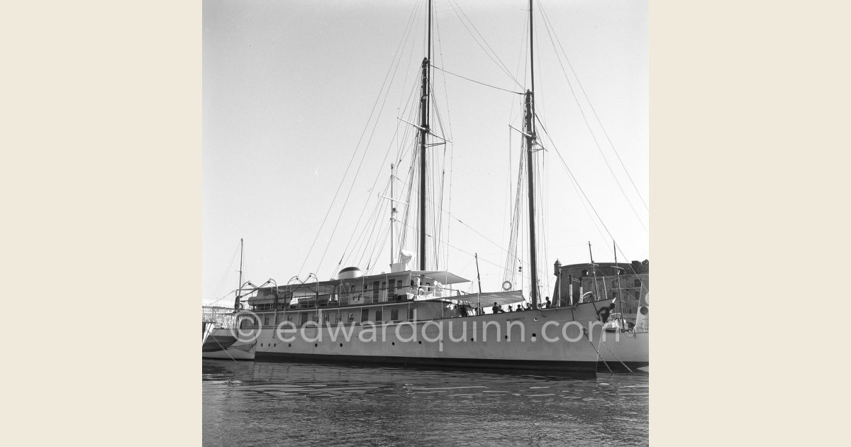 Prince Rainier's luxury yacht Deo Juvante II anchored in Monaco harbor ...