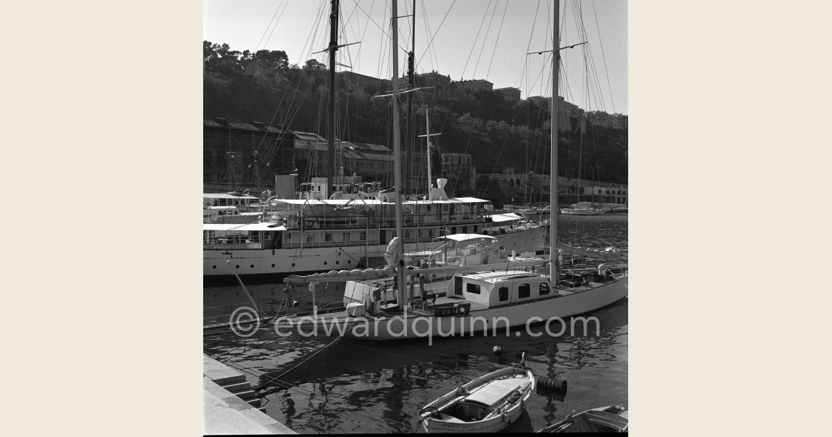 Prince Rainier's luxury yacht Deo Juvante II anchored in Monaco harbor ...