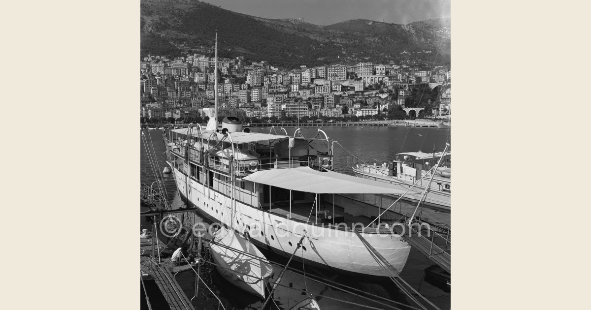 Prince Rainier's luxury yacht Deo Juvante II anchored in Monaco harbor ...